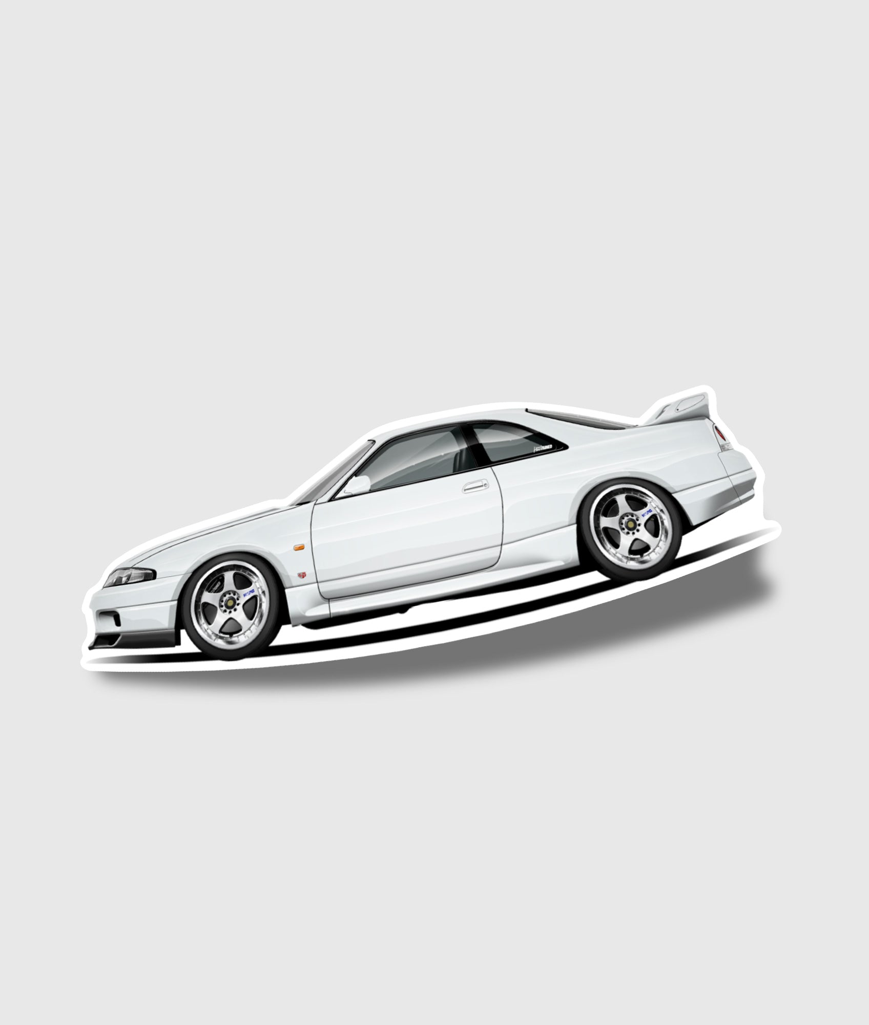 Nissan R33 Skyline Sticker - White - Hardtuned